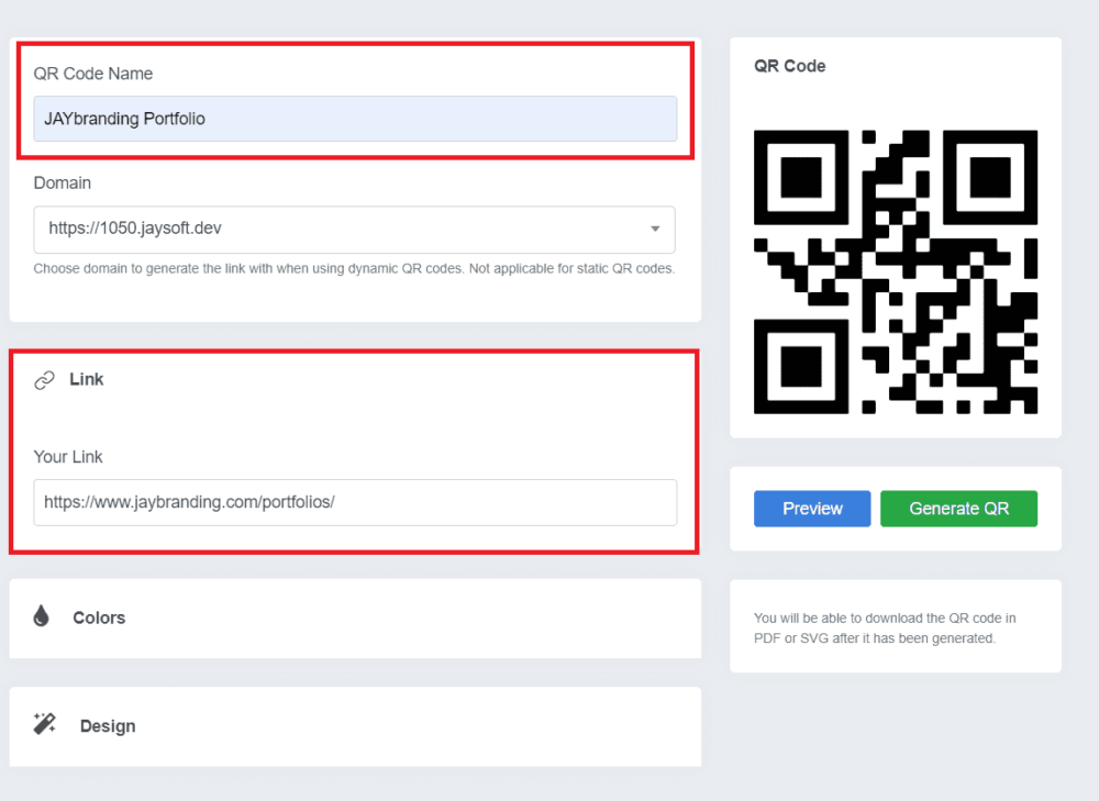 Instructions for creating QRCode with shortened link and viewing visit ...